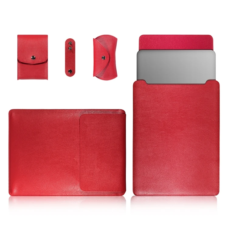 Red Leather Laptop Envelope Briefcase for 13 Inch Mackbook Pro Laptop ...