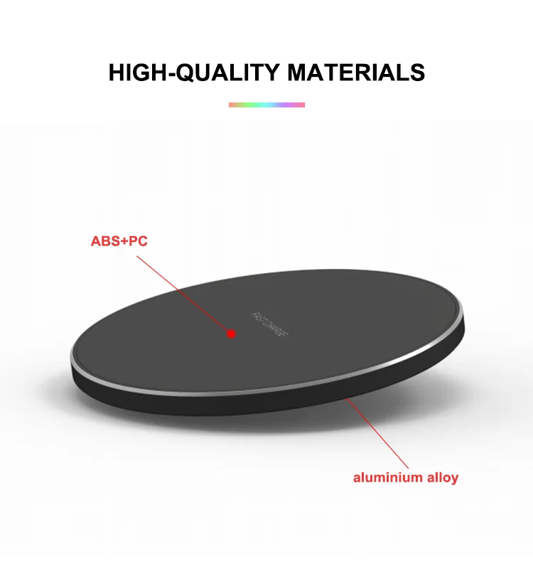 Desktop Aluminum Inductive Magnetic Fast Charging Pad Plate Qi Wireless Charger With Flowing ...