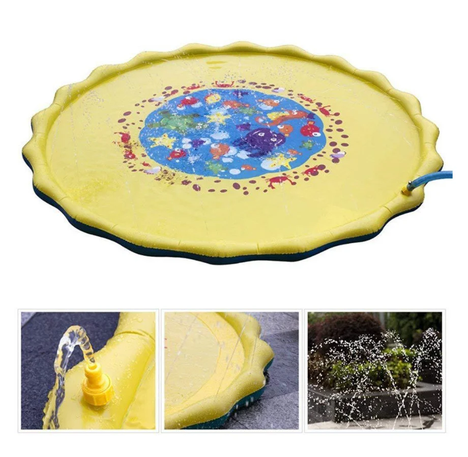 Custom 68inch Outside Water Play Mat Inflatable Splash Sprinkle Pad ...