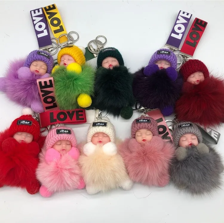 Cute Pom Pom Keychain Accessories Fur Puff Ball Keychains - Buy Factory ...
