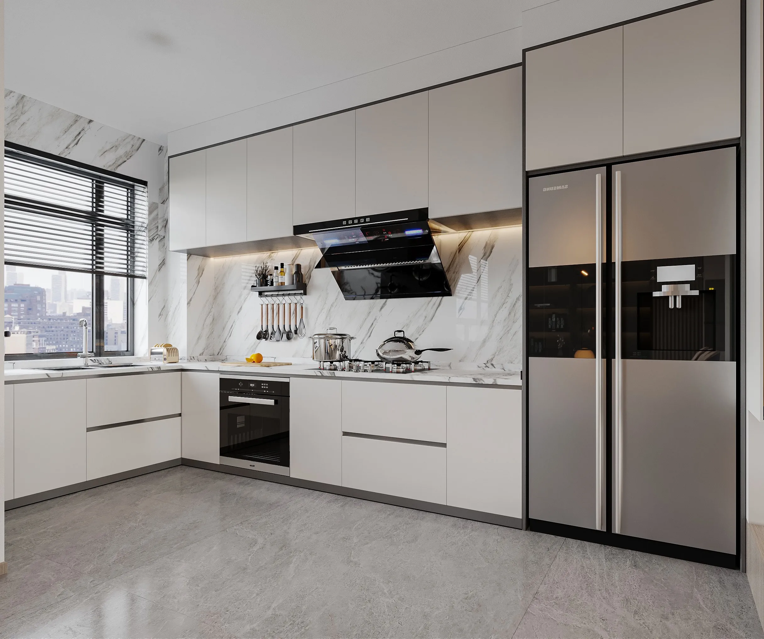 Custom Modern Style Kitchen Cabinets With High-End Storage Finishing ...