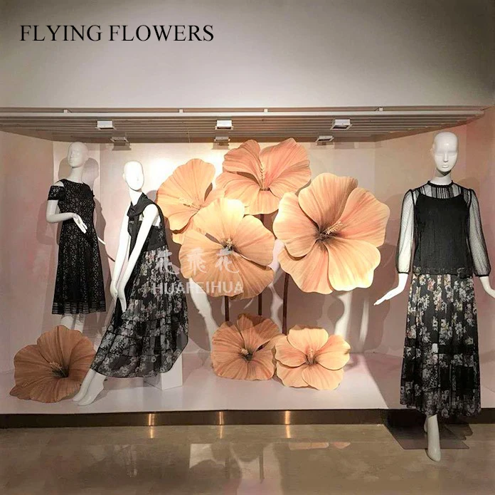 Artificial Giant Foam Hibiscus Flowers Wedding Fashion Window Display ...