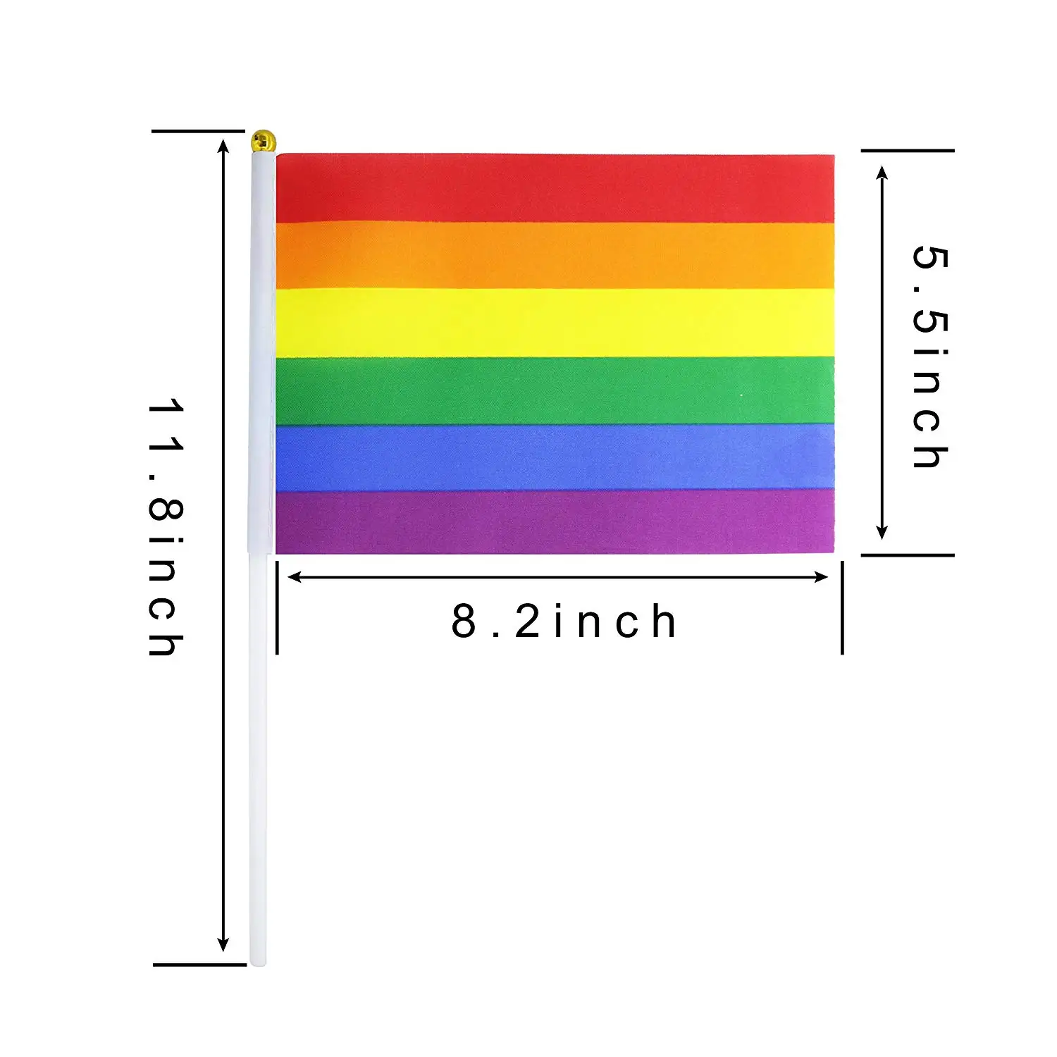 LGBT Rainbow Flag 3x5ft Poly Rainbow Inclusive Flag Progress Pride Flag ...