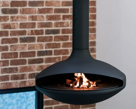 Suspended Steel Fireplace Hanging Fireplace Hanging Wood Burning Stove ...