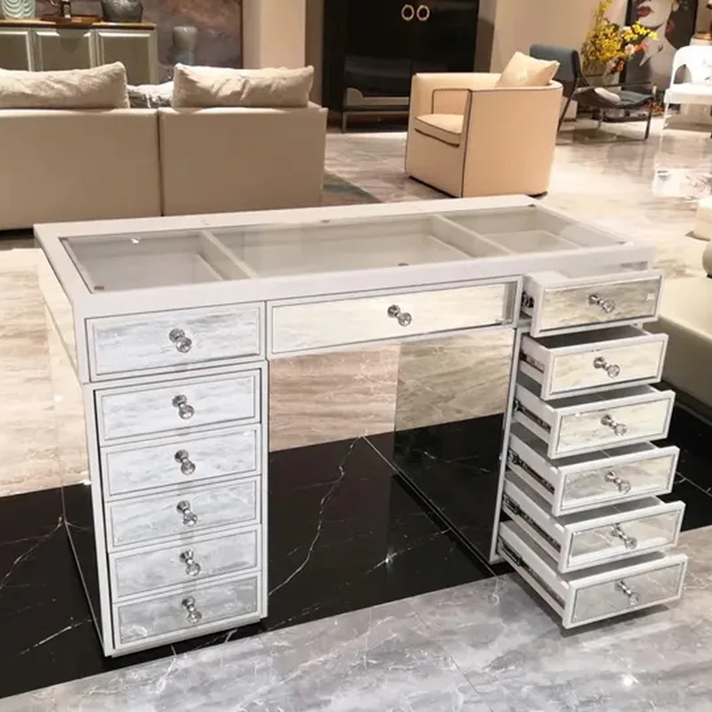 Hot Selling Style Dressing Table Set with LED Light Mirror and Power ...