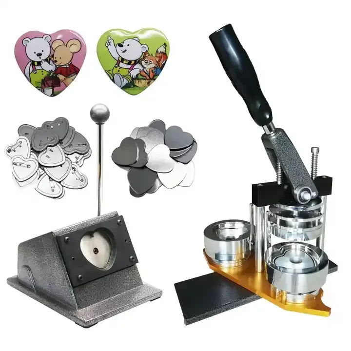 Heart Shape Manual Button Badge Making Machine & Cutter - OEM