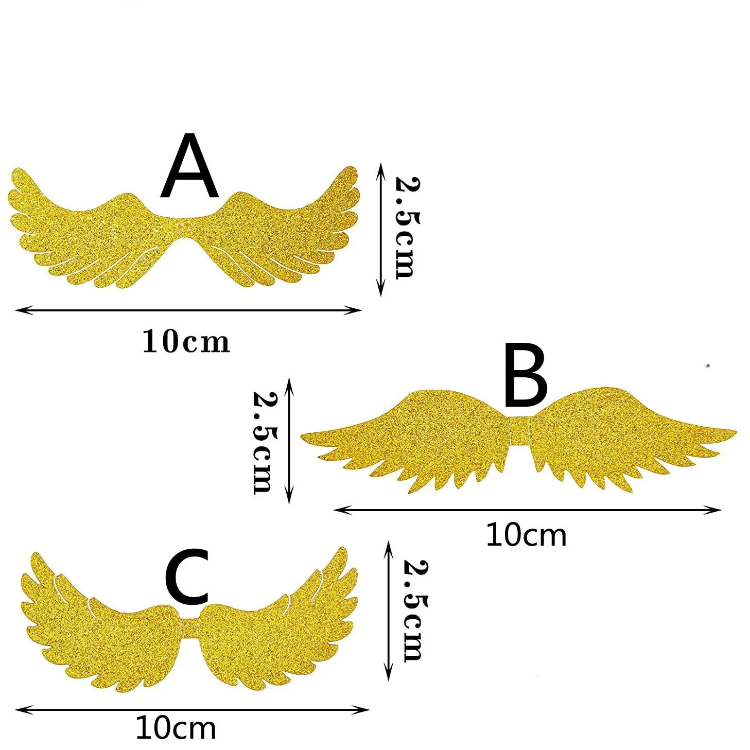 Golden Paper Angel Wings Chocolate Cake Decoration Insert with Glue for ...