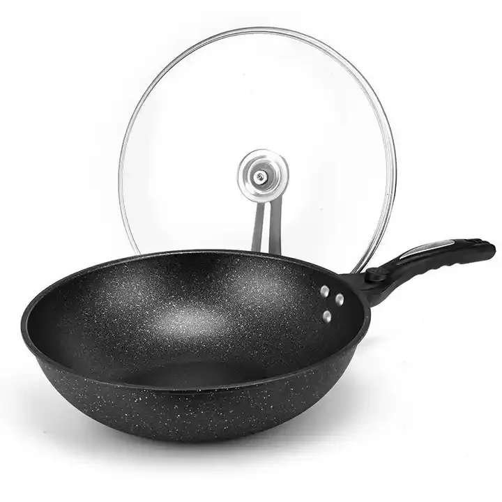 Mu Kitchen 32cm Korea Wok Fry Pan Non Stick Wok Medical Stone Coating ...