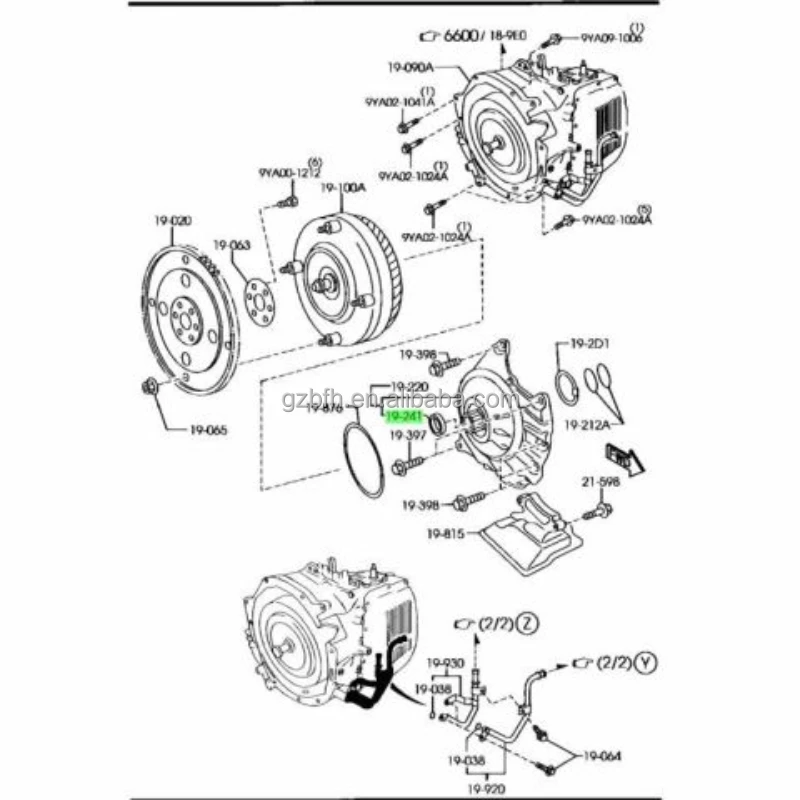 Gearbox Input Shaft Oil Seal for Mazda MK047A3 AW01-19-241