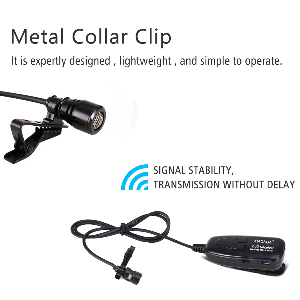 Xiaokoa Smallest 2.4g Wireless Microphone For Voice Amplifier Camera ...