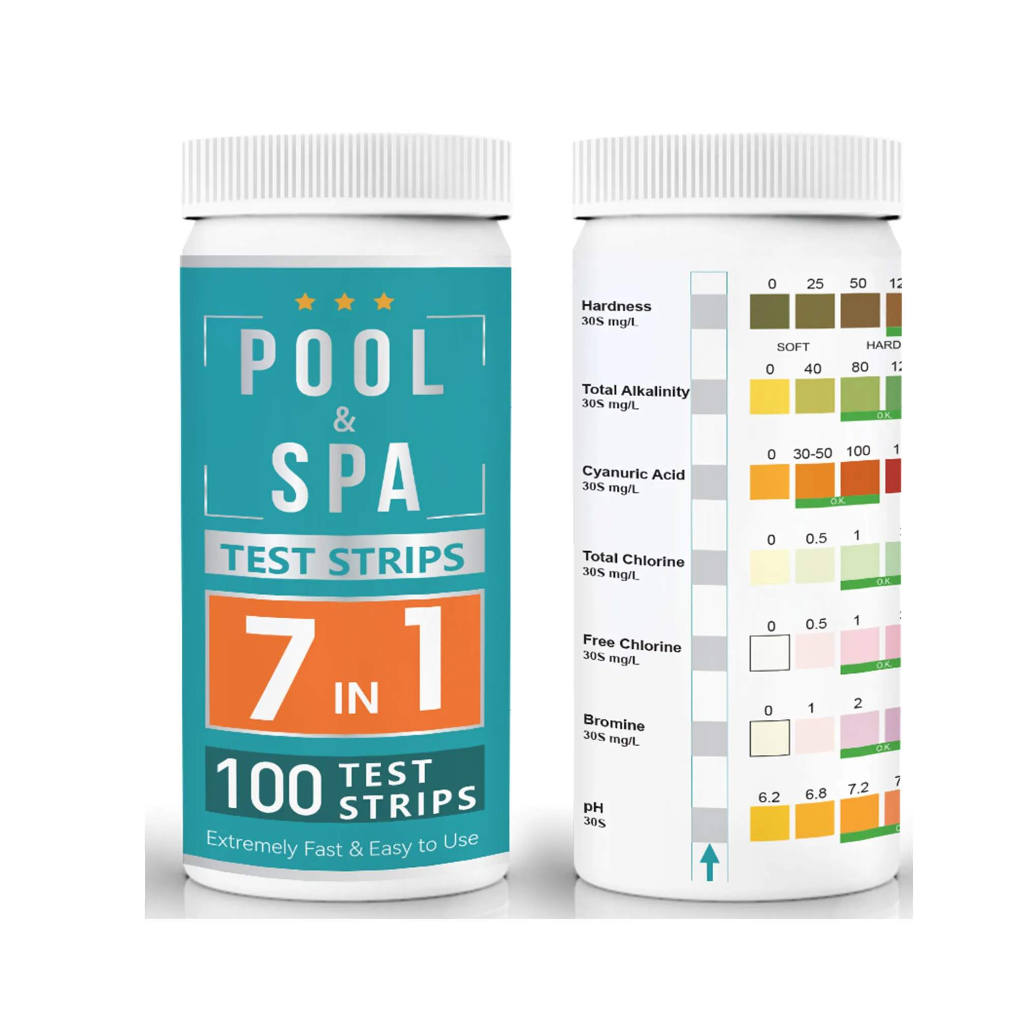 Vansful Pool And Spa Ph Test Strips Home Use Water Test Kit 7 In 1 ...