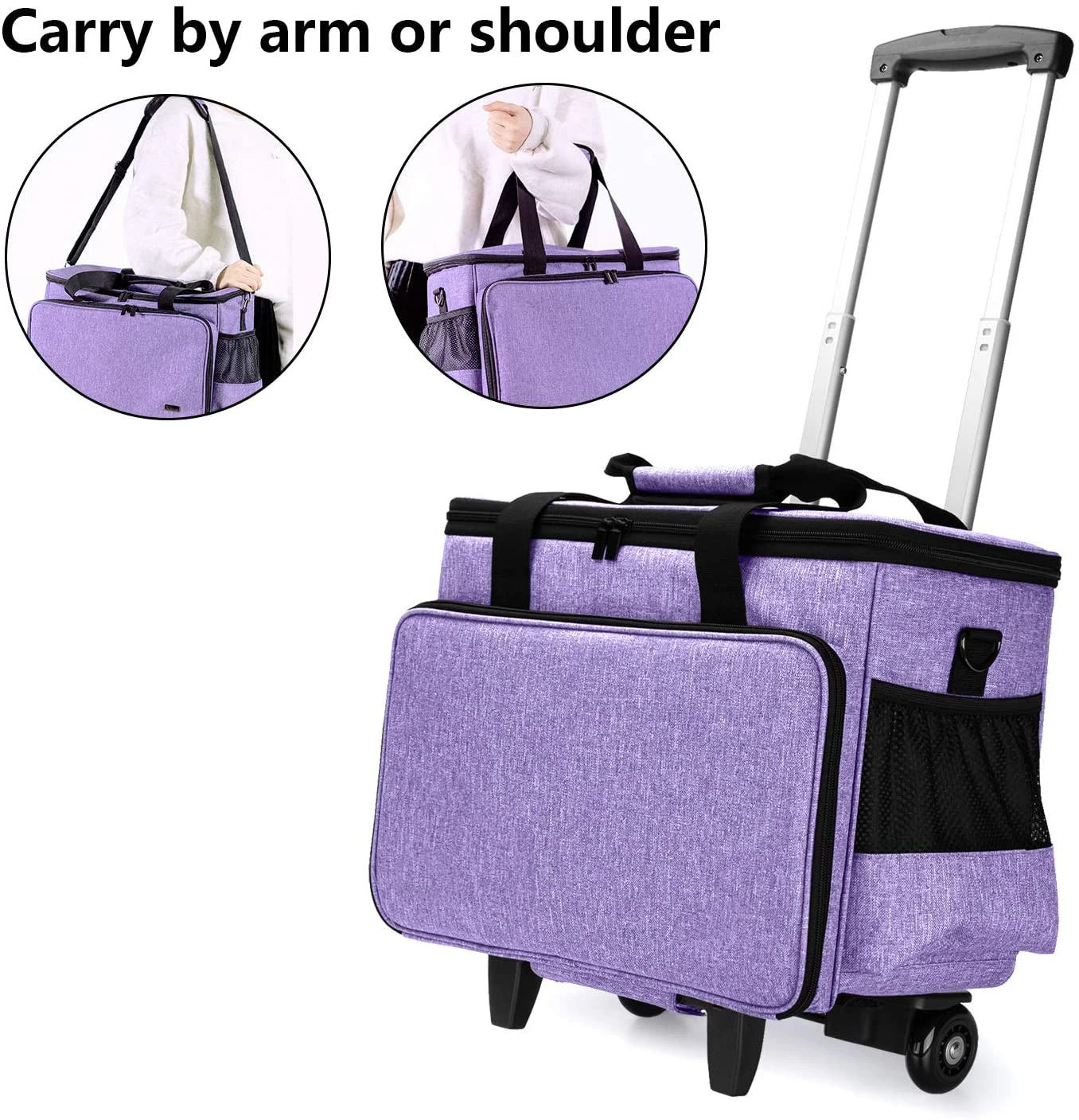 Collapsible Detachable Rolling Sewing Machine Carrying Case With Wheels ...