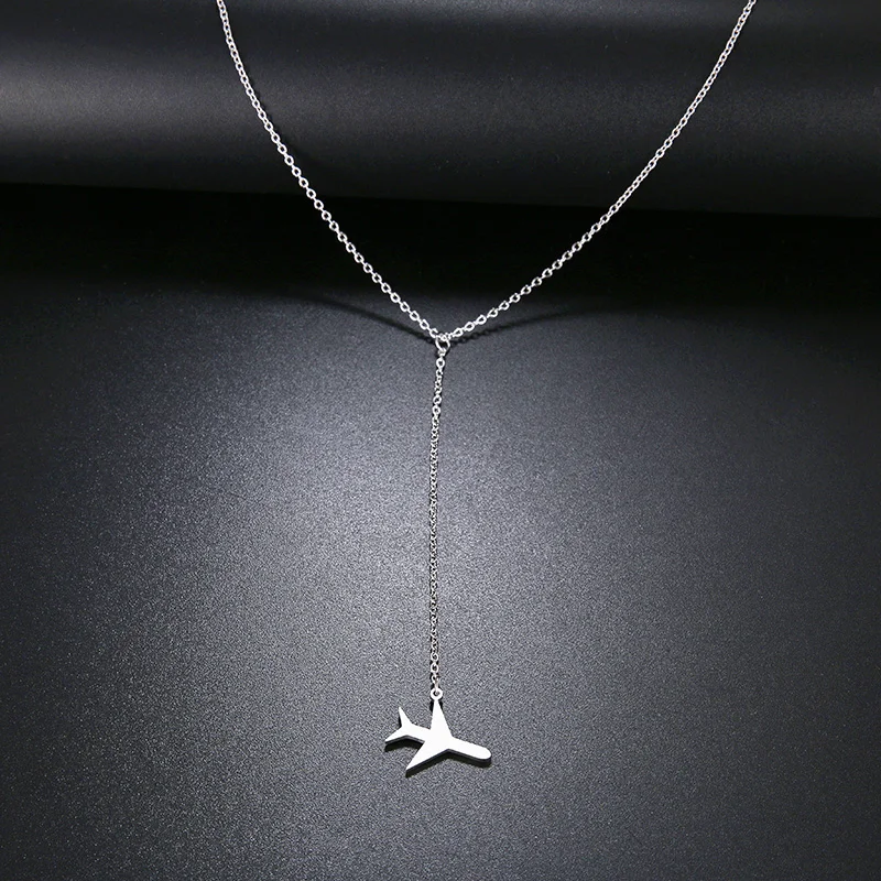 Wholesale Hot Stainless Steel Aircraft Chain Women Plane Necklace ...