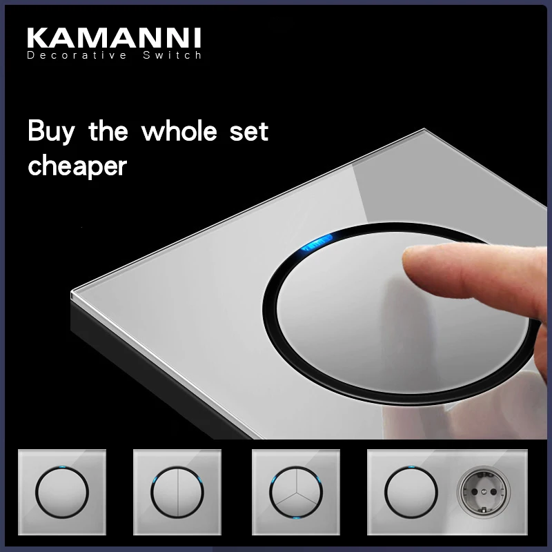 Custom Electrical Light Tempered Glass Switches Panel