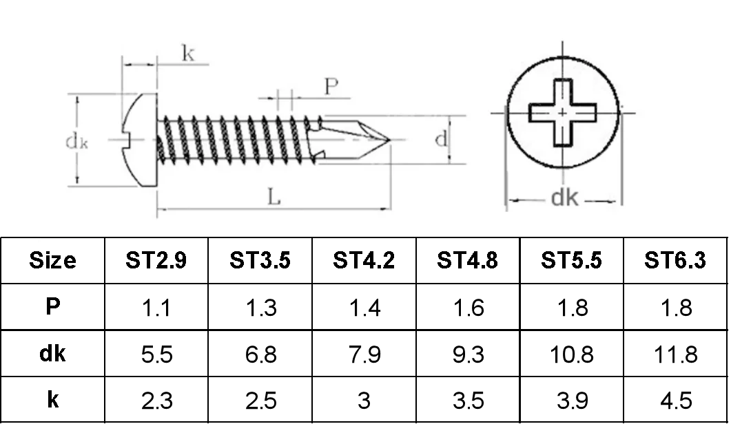 ST2.9 ST3.5 Stainless Steel Cross Pan Head Self Drilling Screw for ...