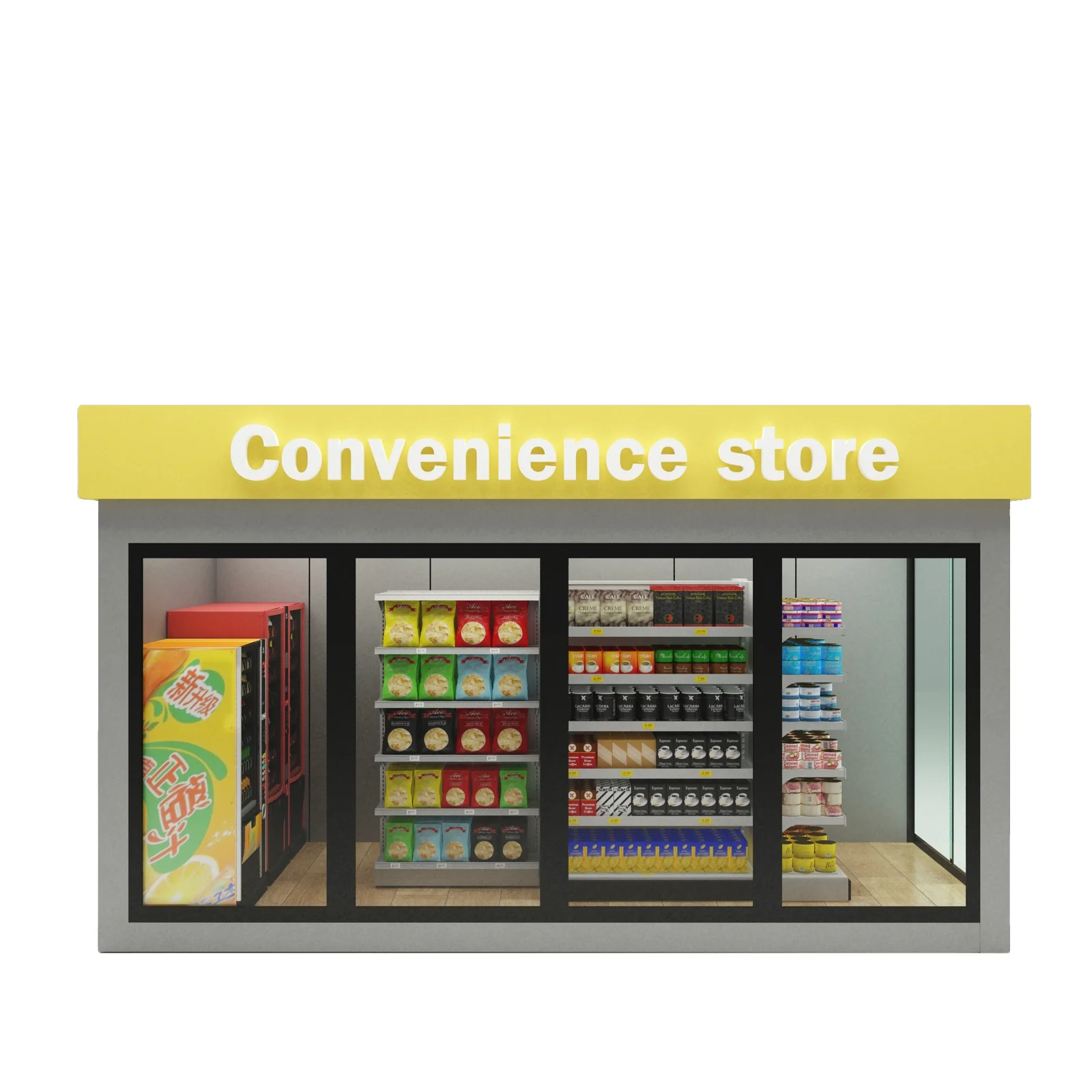 Two Storey Coffee Shop 20ft Prefabricated Luxury Modular Convenience ...