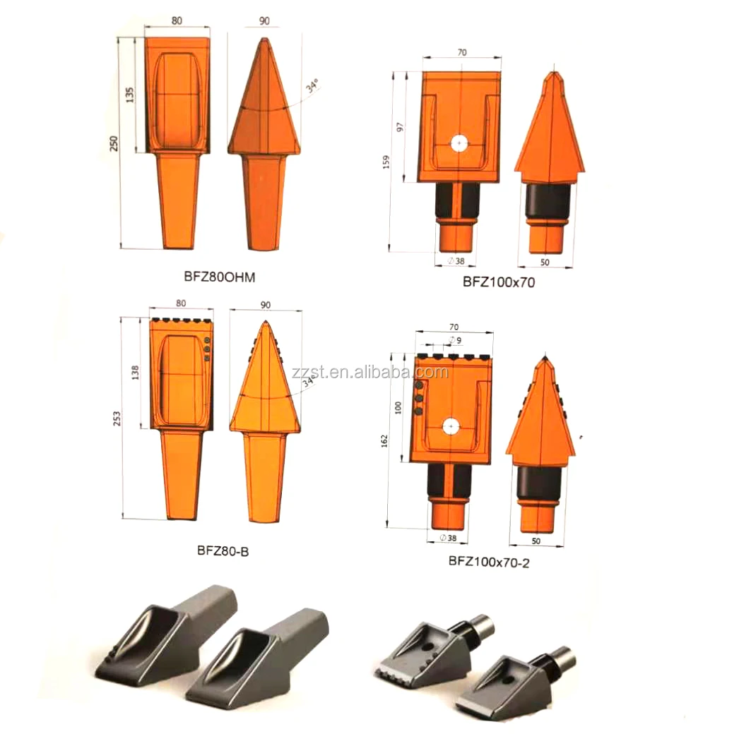 Foundation Excavation Rotary Auger Drill Bucket Bit Teeth Bfz80 - Buy ...