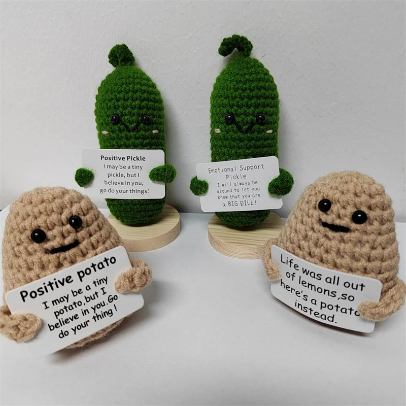 Cheer Gifts Crochet Positive Potato Affirmation Cards
