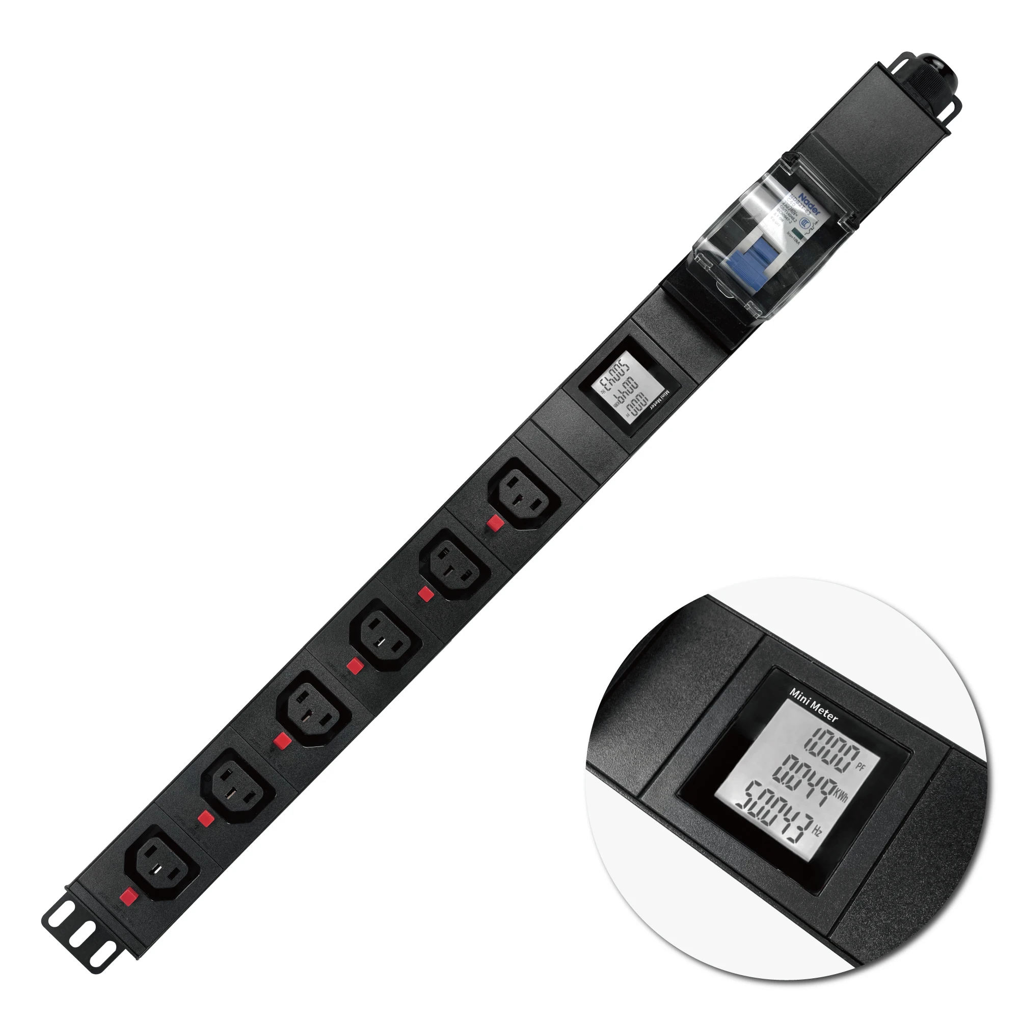 1U IEC C13 30A Metal PDU with Lock Socket - Power & Metering