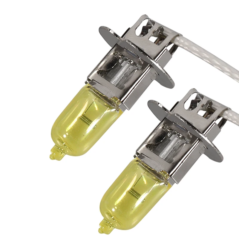 12v 55w H3 Halogen Headlight Fog Lamp Bulbs 3200-3500k Golden Yellow ...
