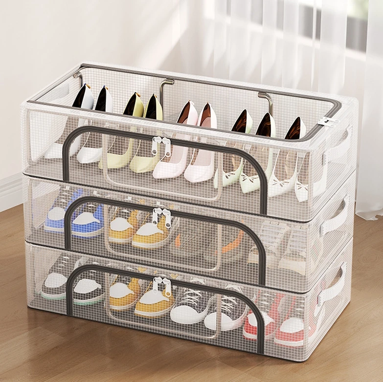 Large Capacity Transparent PVC Folding Shoebox with Free Installation ...