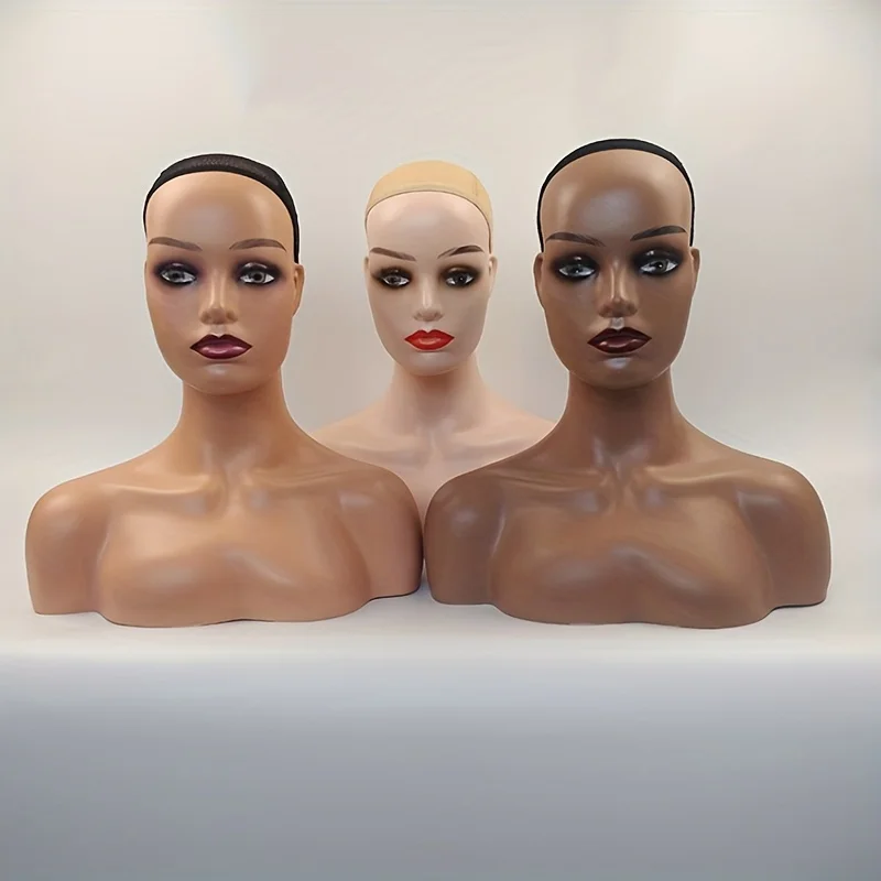Custom Logo African American Female Bust Half Body Realistic Mannequin ...