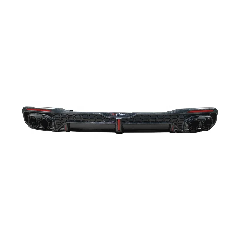 Rs7 Carbon Fiber Rear Diffuser With Tailpipe For Audi A7 A7l Style Rear ...