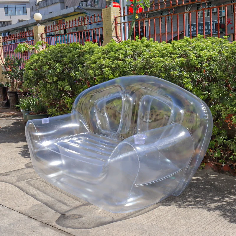 Transparent Clear Inflatable Sofa Seat Double Person Blow Up Chair Yard ...