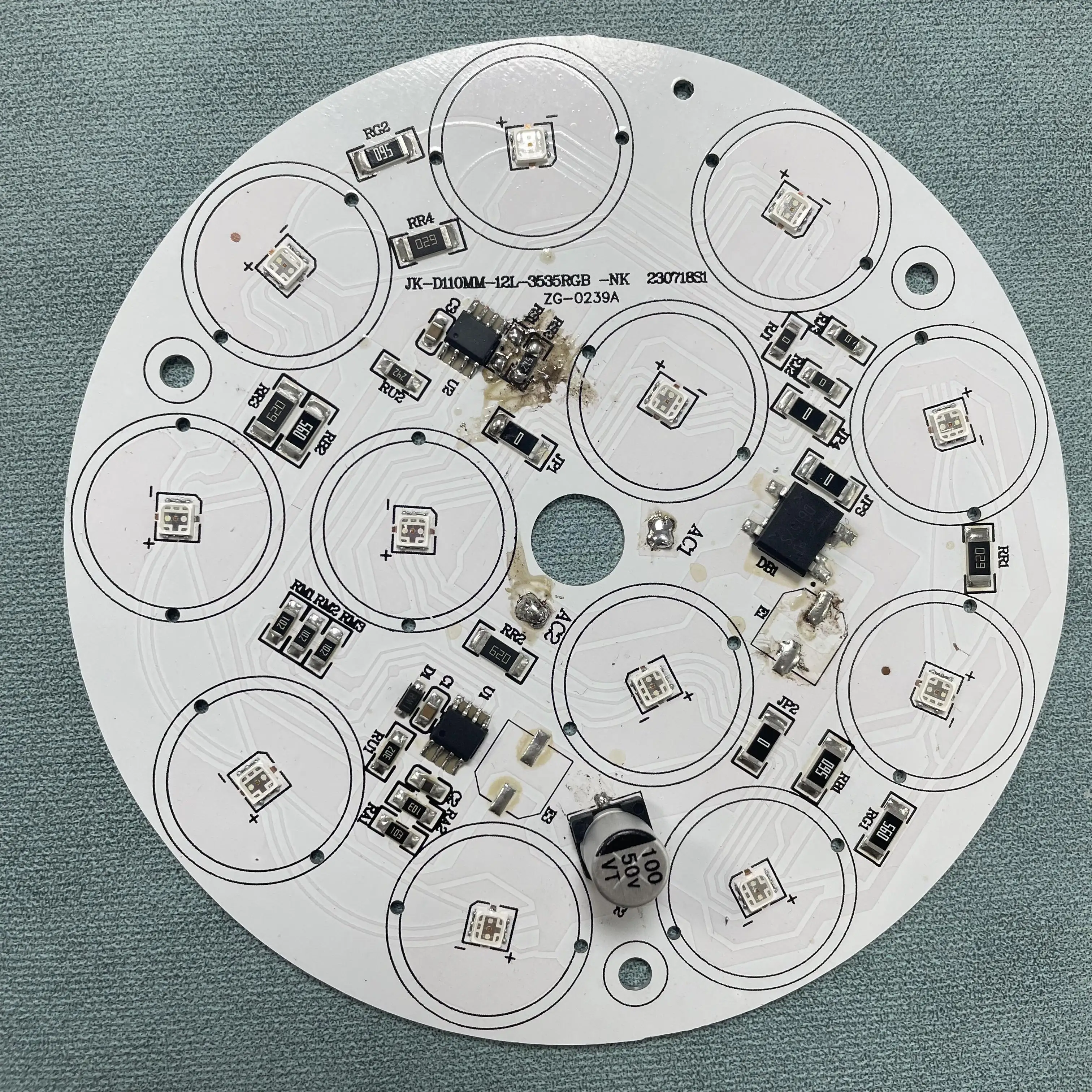 DMX512 Self Flashing 110mm 18W 24V RGB LED Module for Lighting
