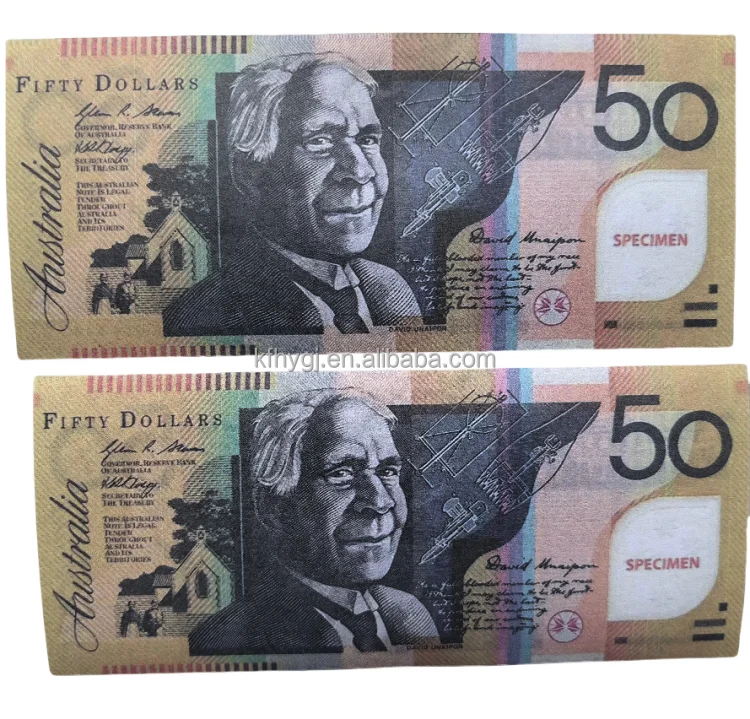 Polymer AUD Australian Prop Money Notes for Movie Props