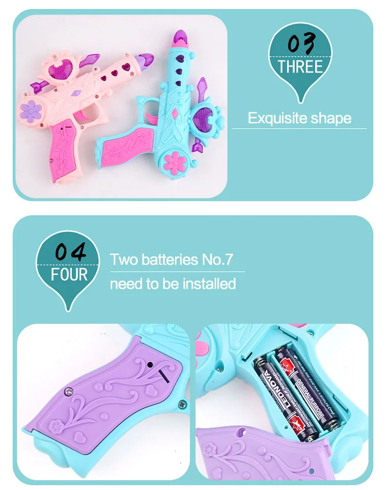 1-2 Children's Toy Gun Light Music Electric Gun Sound Light Plastic Toy ...
