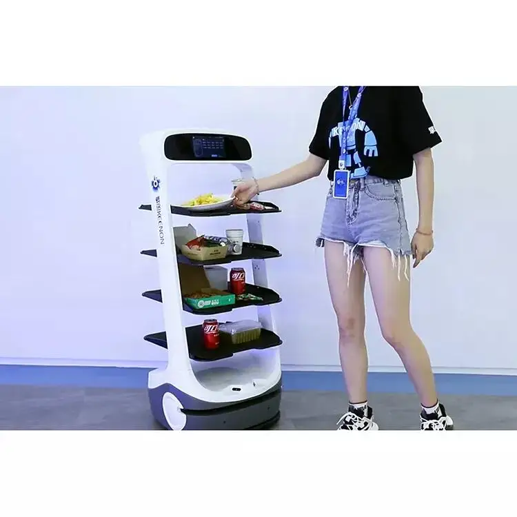 Intelligent Food Delivery Robot To Serve The Dishes Server Food Shop ...