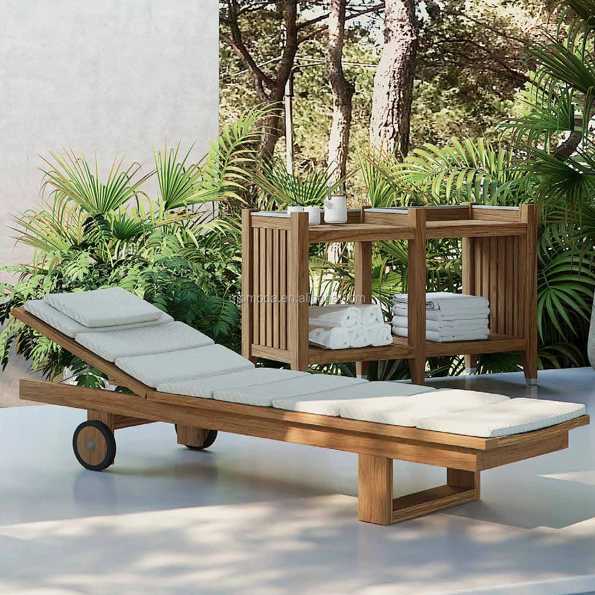 Outdoor Teak Wood Daybed - Perfect for Poolside Relaxation