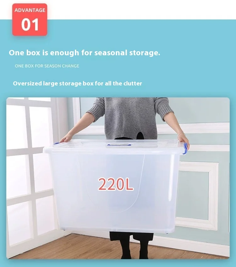 Modern Transparent Plastic Storage Box PP Household Quilt Clothes Toy ...