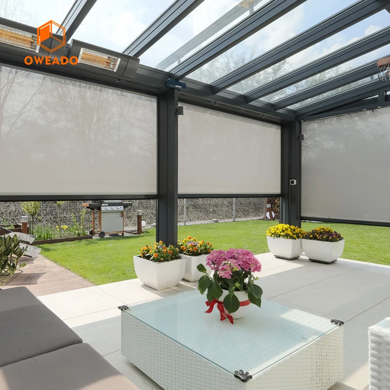 Oweado Custom Motorized Outdoor Patio Screens Zip Track - Buy Windproof ...