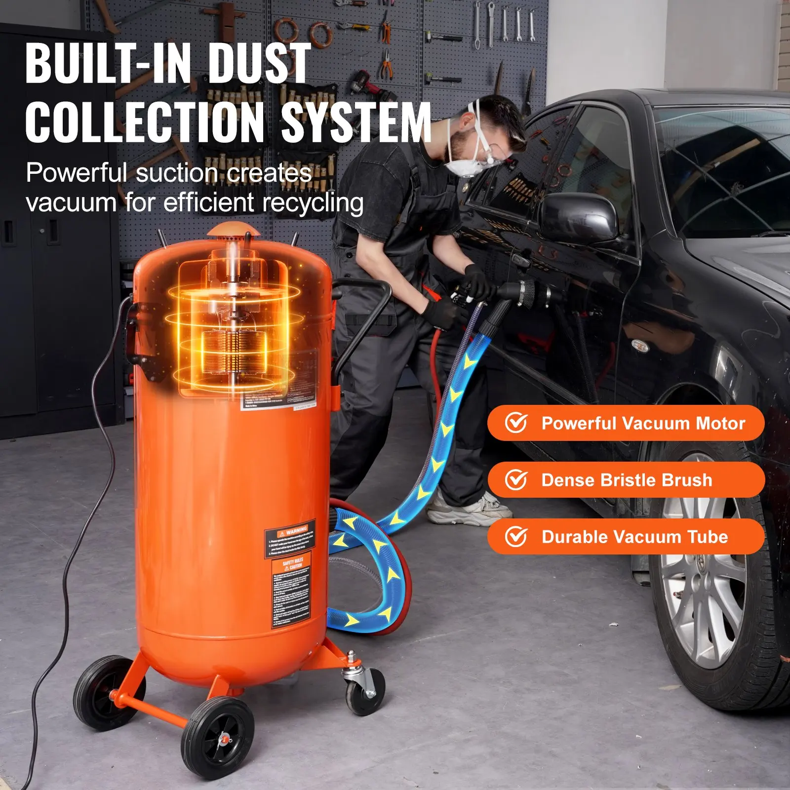 VEVOR 28 Gallon Vacuum Sand Blaster - Dustless & Efficient