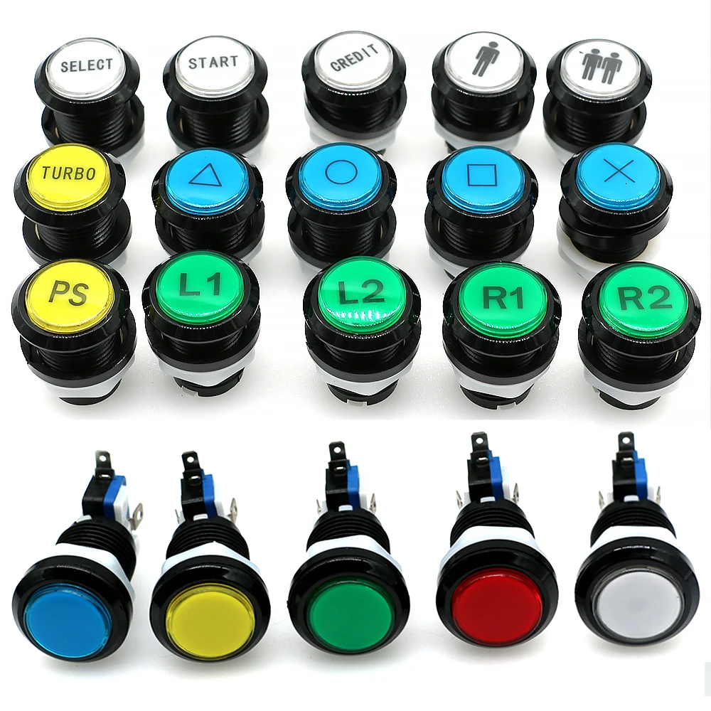 33mm LED Illuminated Push Button Game Machine Small Buttons Light ...