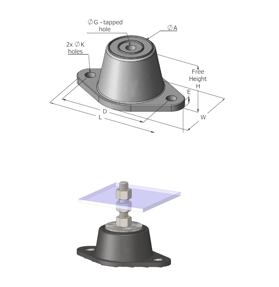 Rubber Mounts NR Mechanical Isolation Anti Vibration Damping Mounting ...