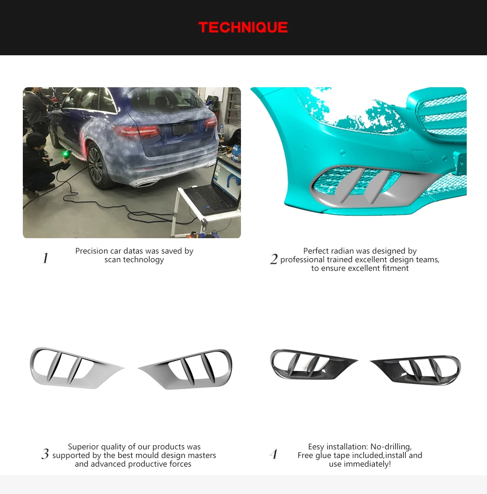 Hot Real Carbon Fiber Front Side Air Vents For Mercedes Benz W212 E ...