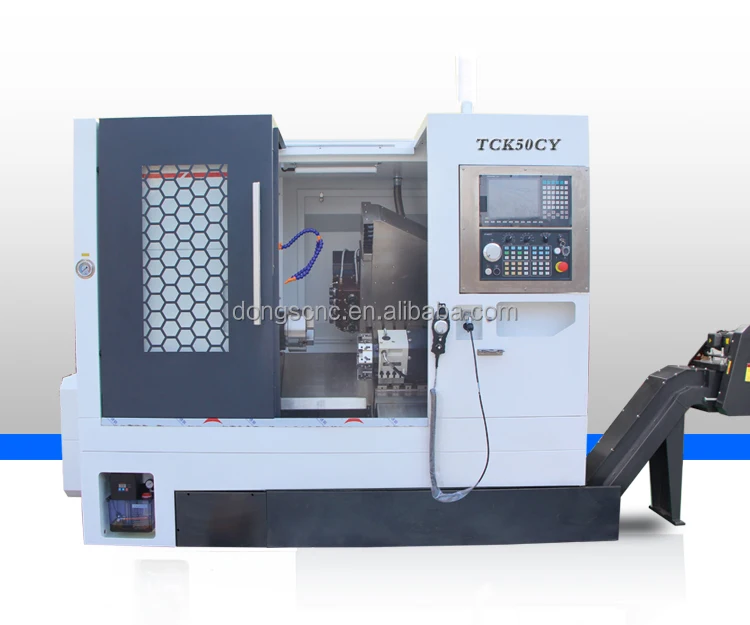 Tck50cy Torno Cnc Turning And Milling Center Slant Bed Cnc Lathe Machine With 4+4 Combined Power ...