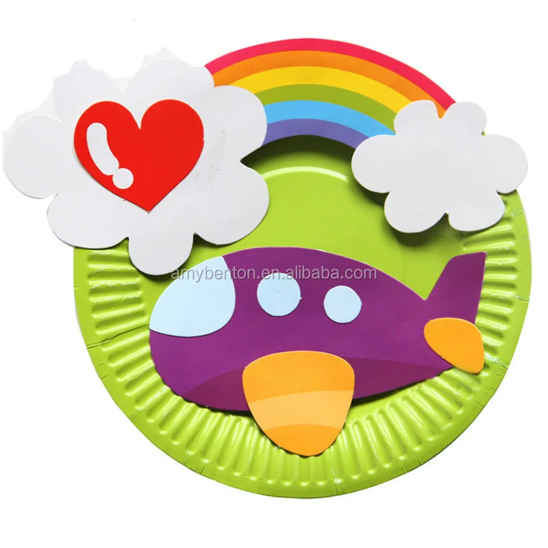 Animals Cartoon Paper Plate Kids Drawing Diy Handmade Crafts Toys ...