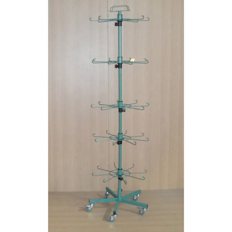 Adjustable Layers Iron Wire Rod Hanger Arms Spinner Display Rack