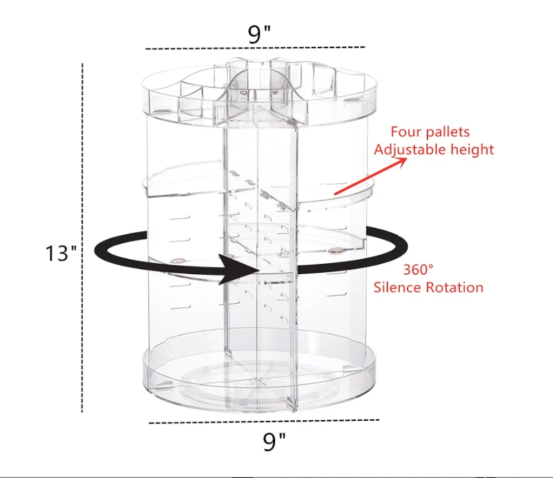 Clear Acrylic 360 Degree Rotating Makeup Organizer For Bathroom ...