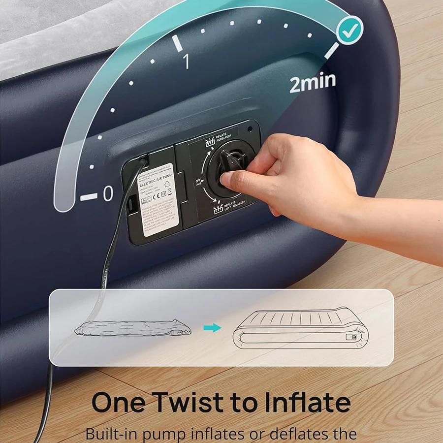 Modern Design Inflatable Mattress With Built-in Pump For Home & Outdoor ...