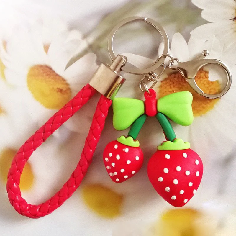 Newest Hot Sale Pvc 3d Fruit Avocado Key Ring Cute Cartoon Fruit ...