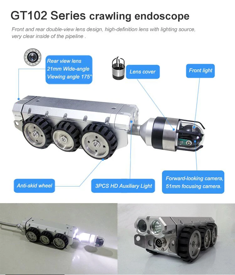 120mm Small Pipeline Cctv Underwater Ip68 Waterproof Smart Crawler ...