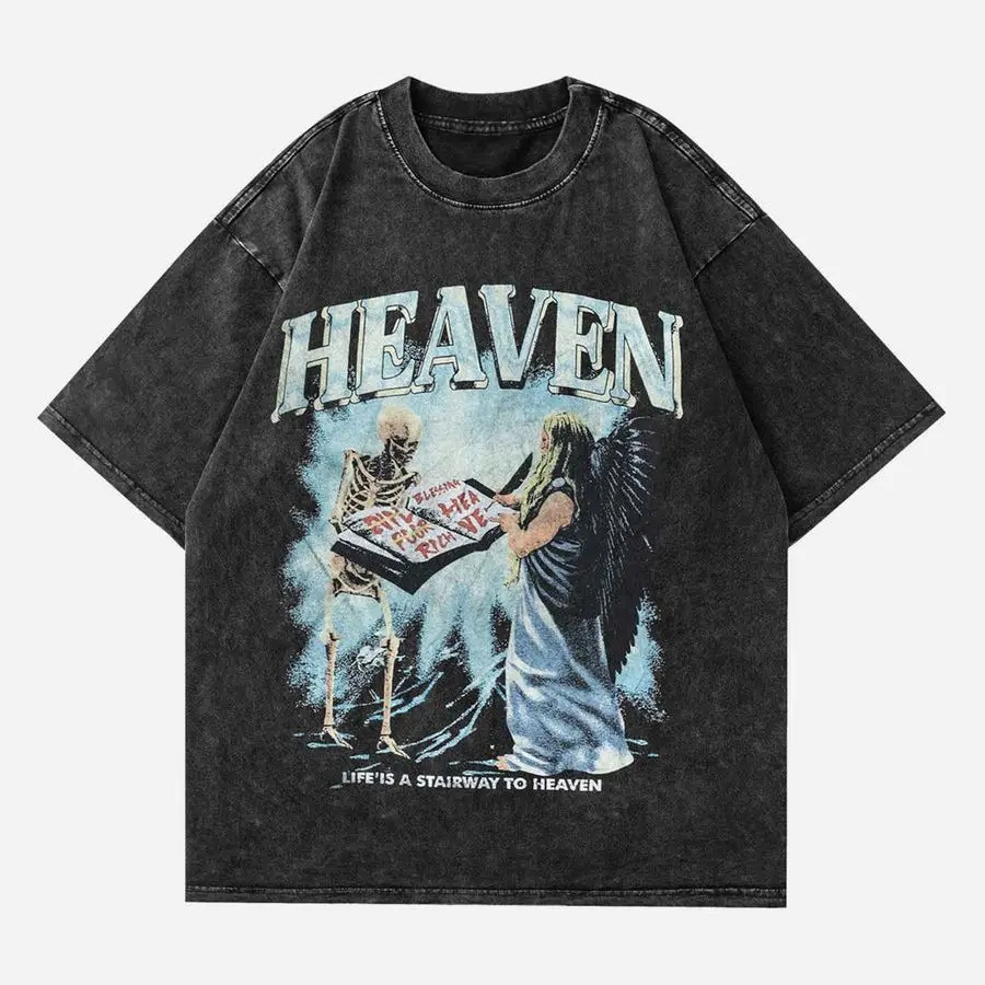 Custom Streetwear Heavy Cotton Vintage Wash Graphic Tees Oem Oversized ...