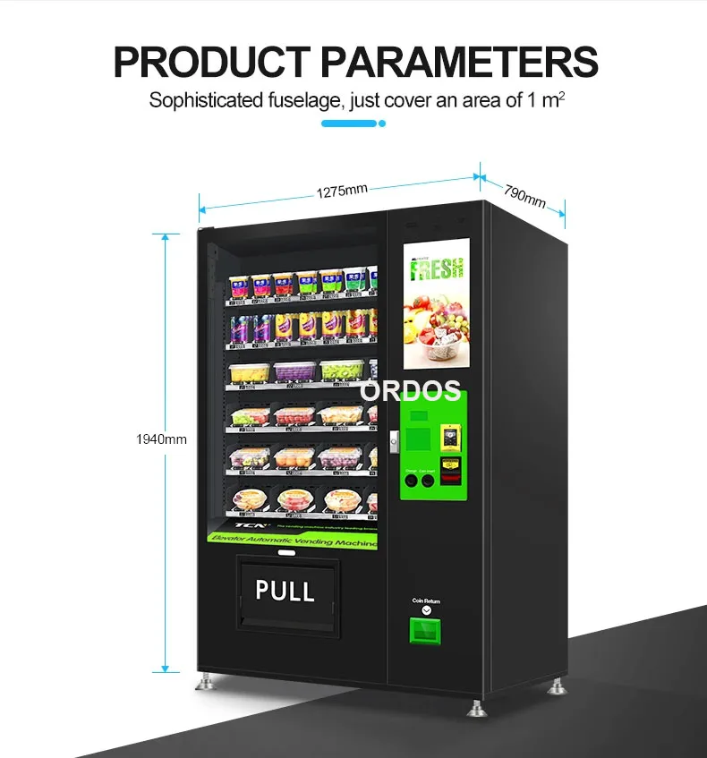 Healthy Food Fresh Produce Elevator Vending Machine Touch Credit Card ...