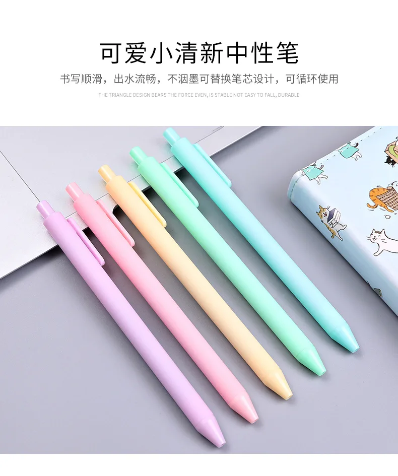 Creative Candy Color Gel Pen School Student Kids Gel Pens Stationery ...