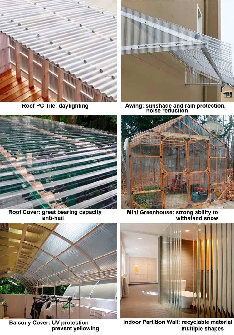Polycarbonate Corrugated Sheet Pc Roofing Panels Plastic Greenhouse ...